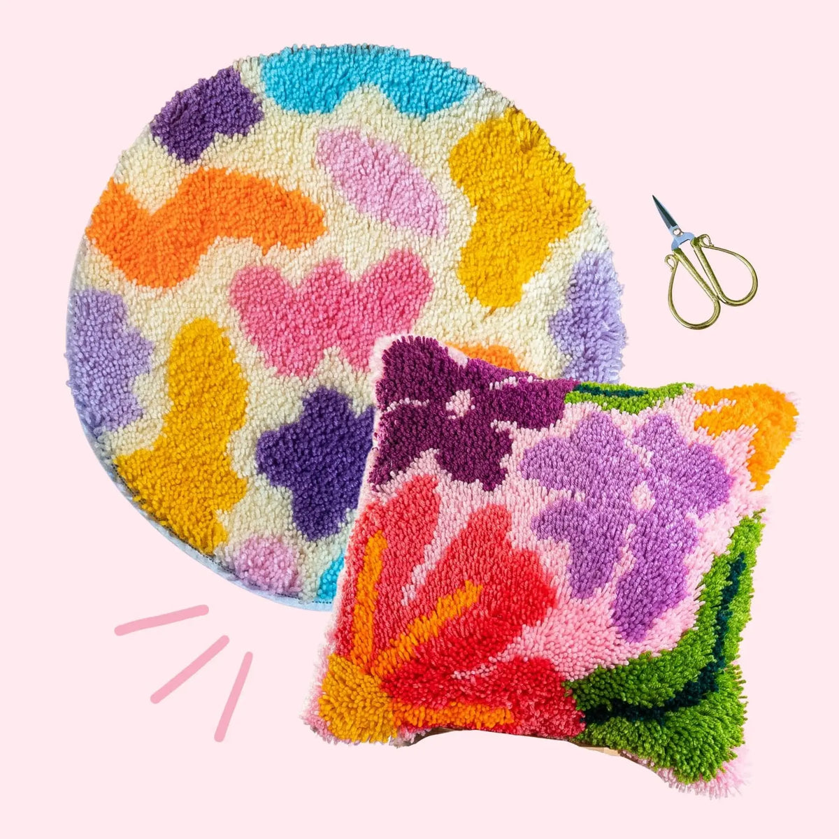 VIBRANT VISIONS Latch Hooking Bundle | Latch Hook Cushion Kit Bundle