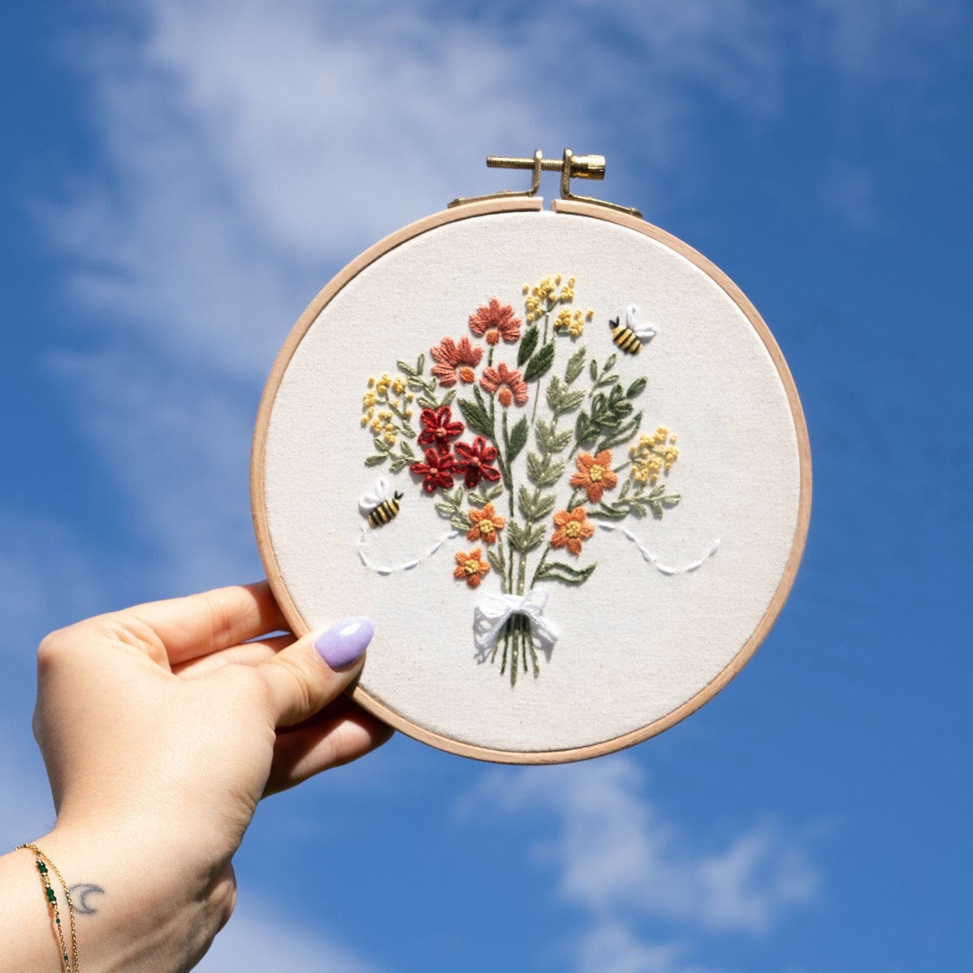 BUZZING BOUQUET Embroidery Kit | Buy Embroidery Kits Online