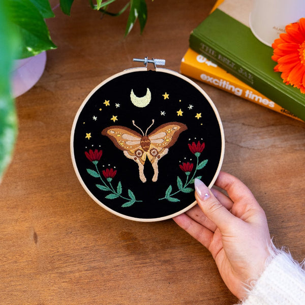 MIDNIGHT MOTH Embroidery Kit | Buy Embroidery Kits Online