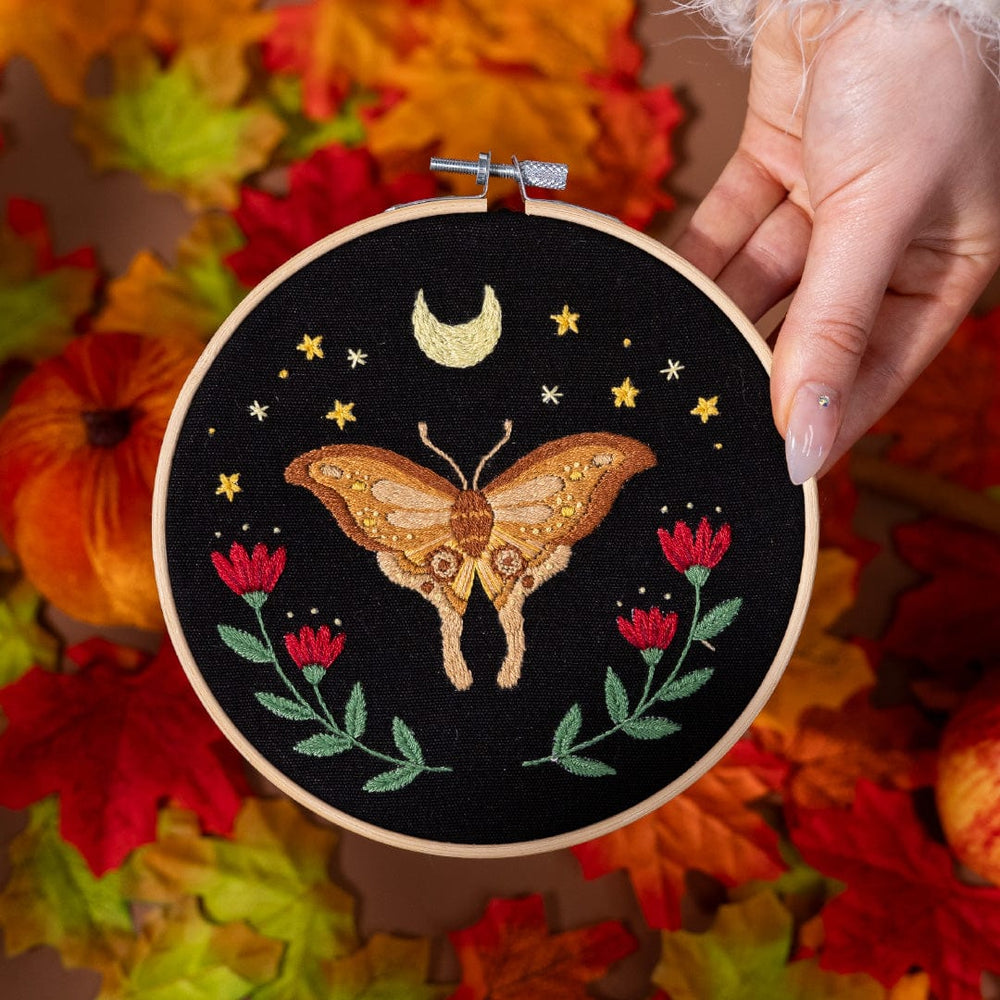 MIDNIGHT MOTH Embroidery Kit | Buy Embroidery Kits Online