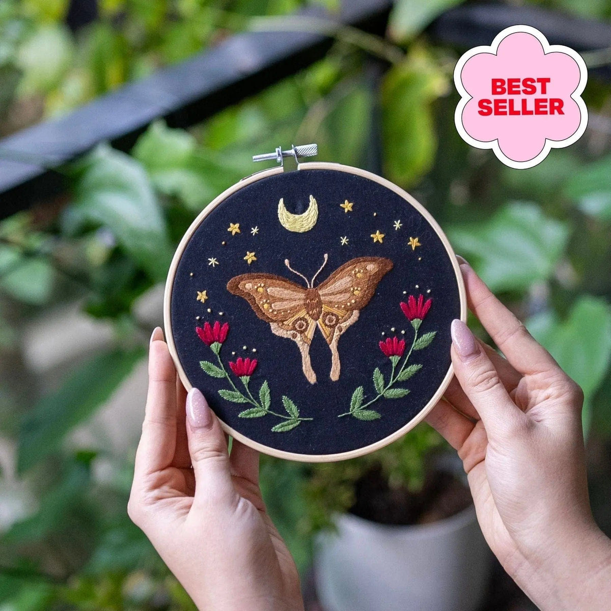 MIDNIGHT MOTH Embroidery Kit | Buy Embroidery Kits Online