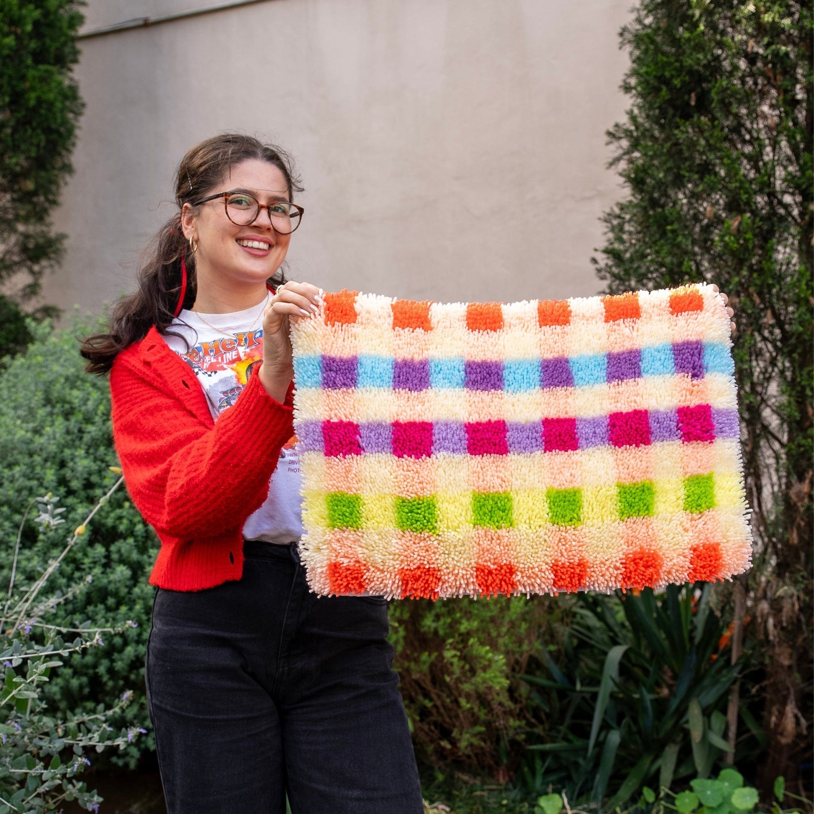 FRUIT PUNCH | GINGHAM Latch Hook Rug Making Kit | Craft Club