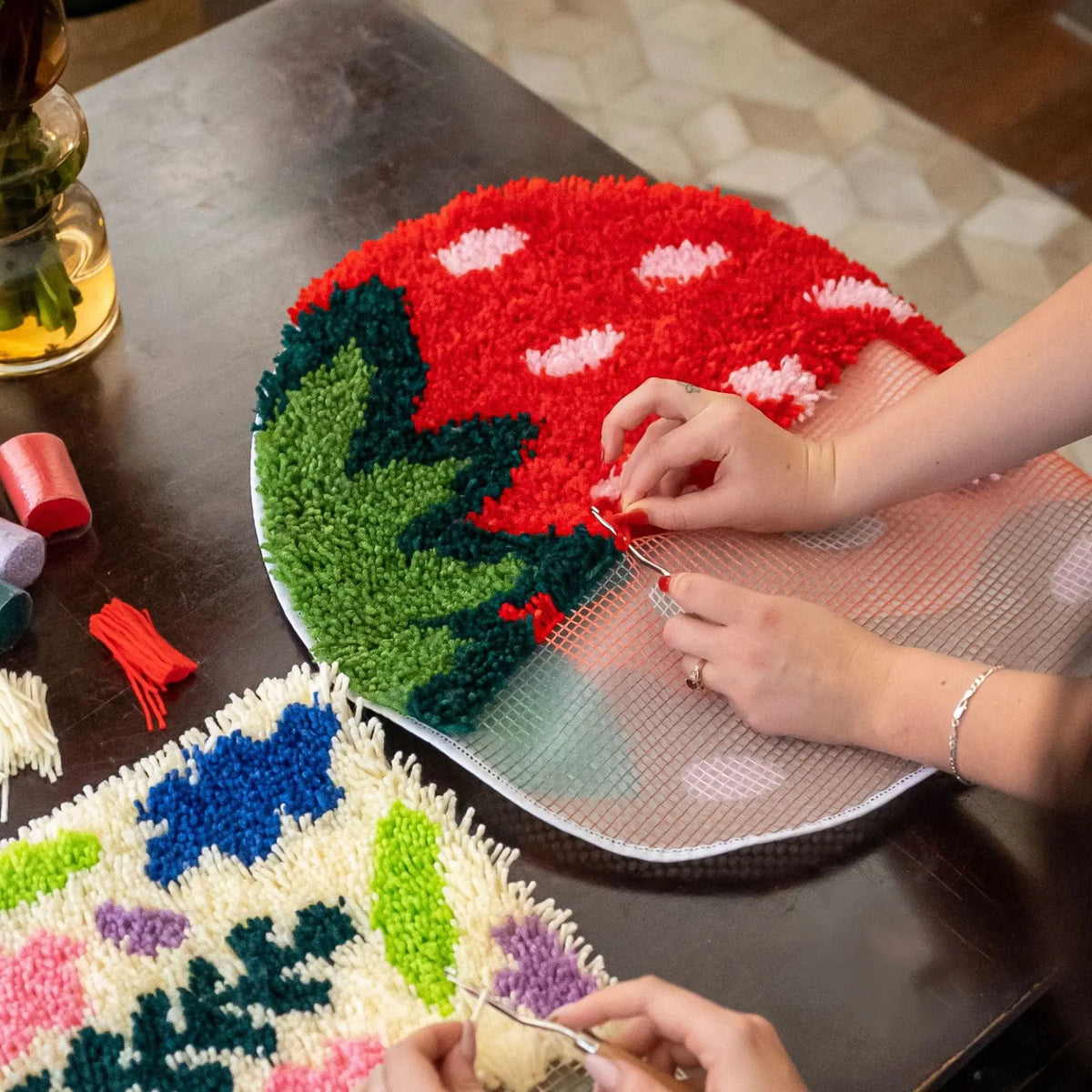 STRAWBERRY DREAMING Latch Hook Rug Making Kit | Craft Club