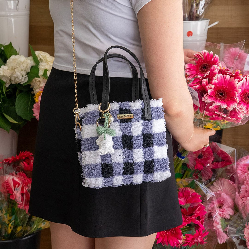 DIY Black Gingham Woven Handbag Kit | Perfect for Beginners