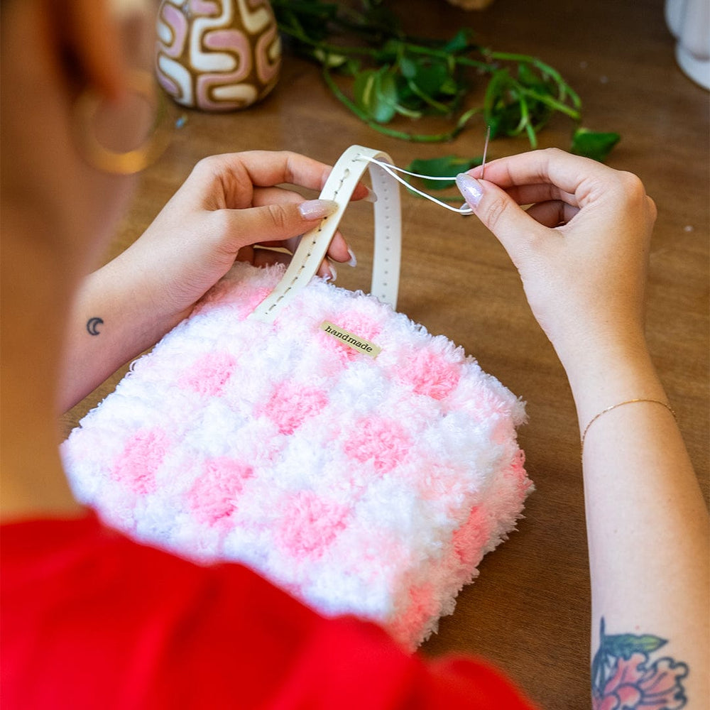 DIY Black Gingham Woven Handbag Kit | Perfect for Beginners