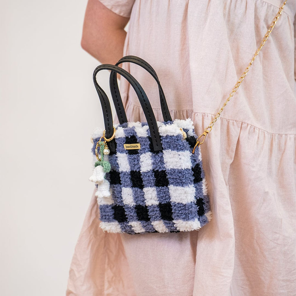 DIY Black Gingham Woven Handbag Kit | Perfect for Beginners