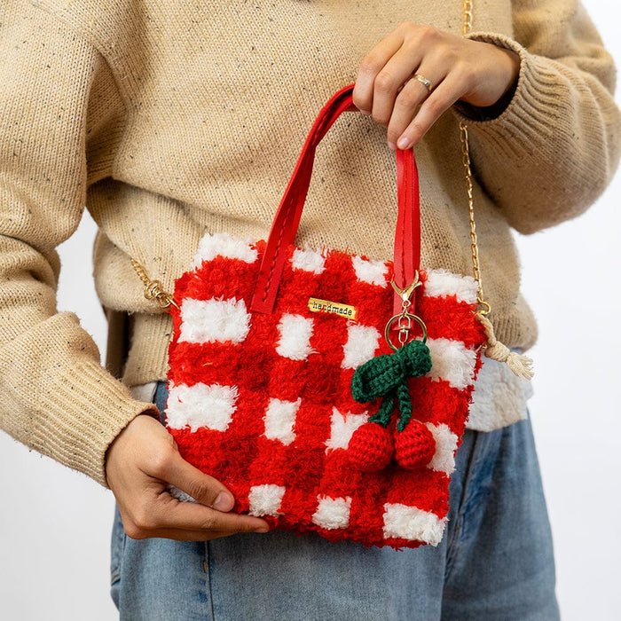 RED GINGHAM - Woven Tote Bag Kit