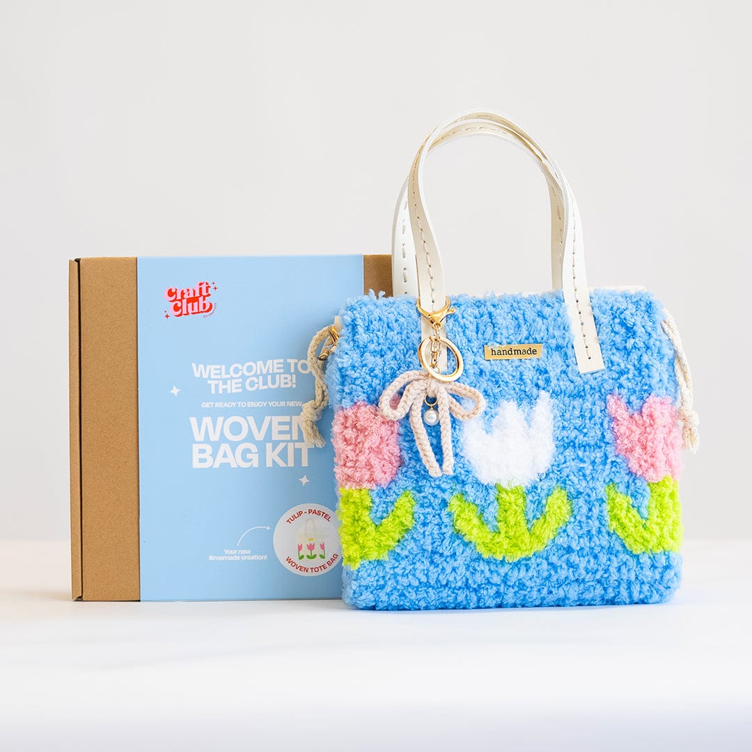 Blue Tulip Woven Handbag DIY Kit | Easy Craft Project for Beginners